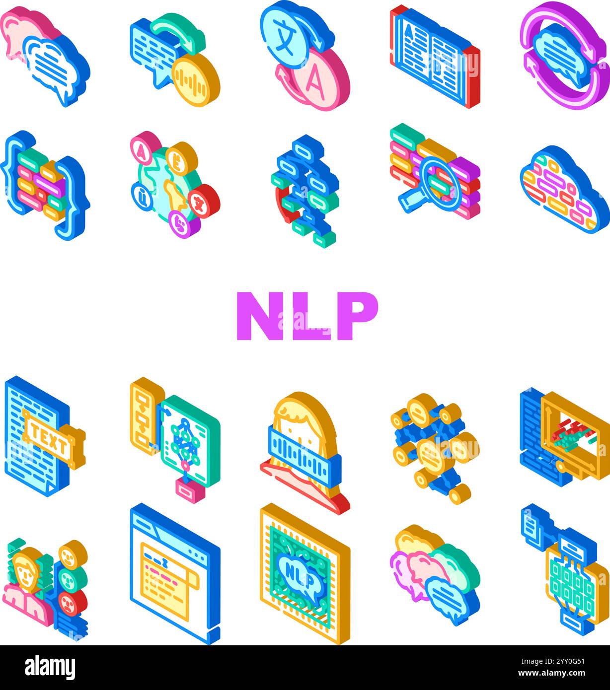 natural language processing nlp icons set vector Stock Vector Image ... natural language processing nlp icons set vector Stock Vector Image ...