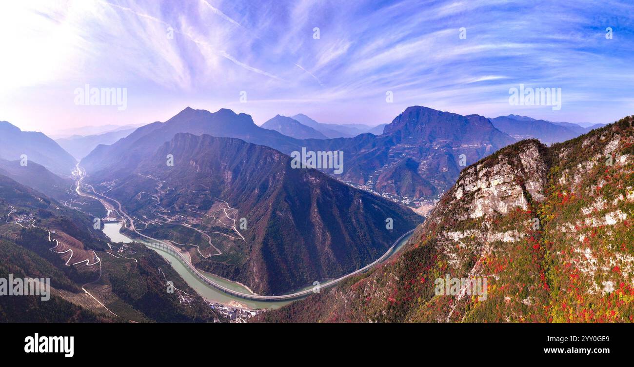 Yichang, China. 18th Dec, 2024. Vehicles drive on the Guzhao water ...