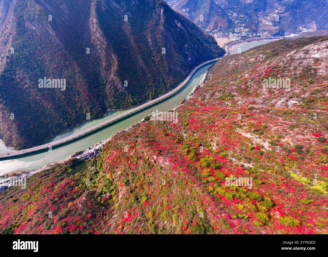 Yichang, China. 18th Dec, 2024. Vehicles drive on the Guzhao water ...