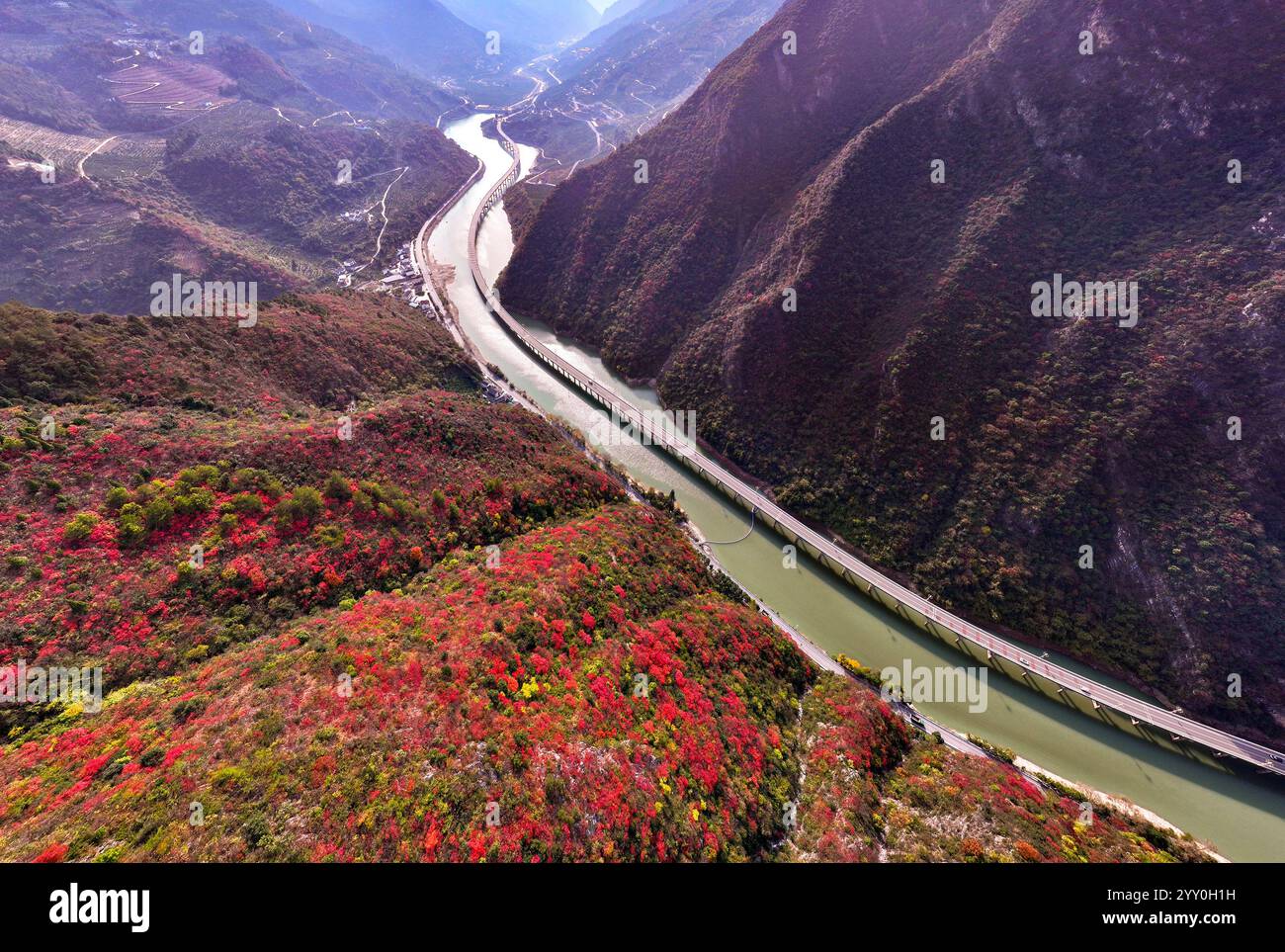 Yichang, China. 18th Dec, 2024. Vehicles drive on the Guzhao water ...