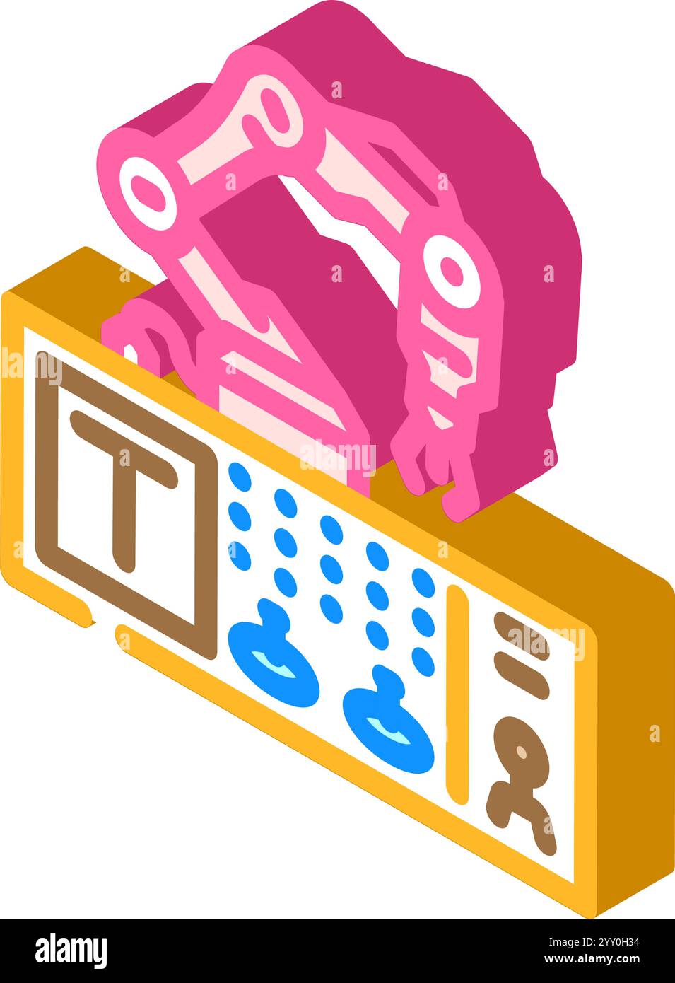 advanced robotics control panel isometric icon vector illustration ...
