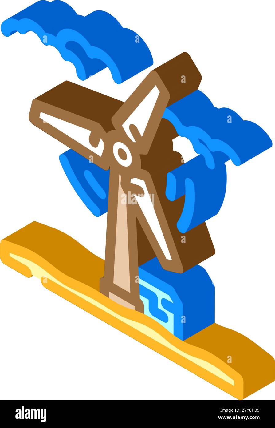 wind turbine industry 3 isometric icon vector illustration Stock Vector ...