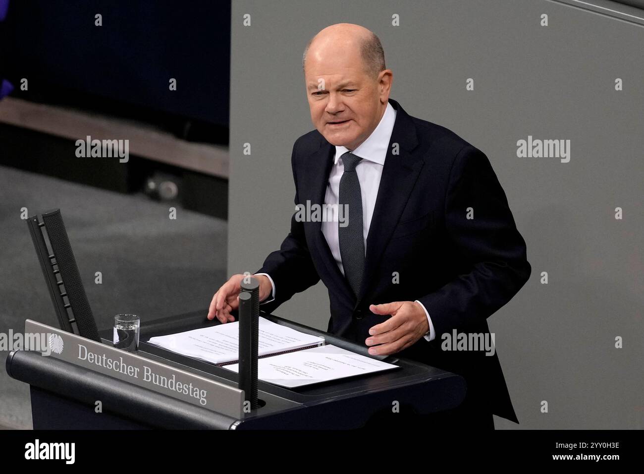 FILE - German Chancellor Olaf Scholz speaks during a plenary session at ...