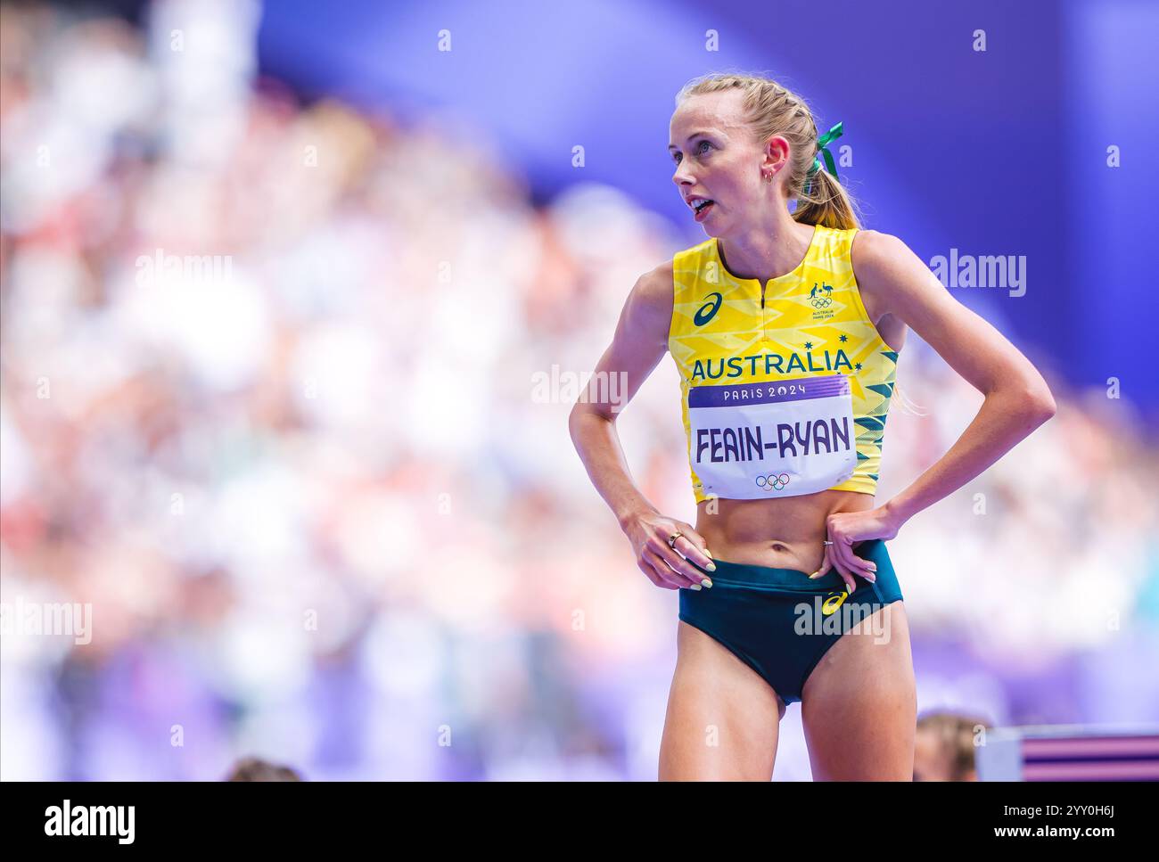 Cara Feain-Ryan participating in the 3000 metres steeplechase at the ...
