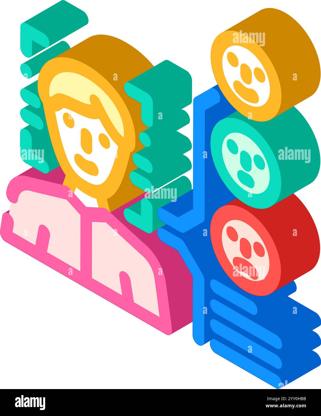 Sentiment Analysis Face Nlp Isometric Icon Vector Illustration Stock