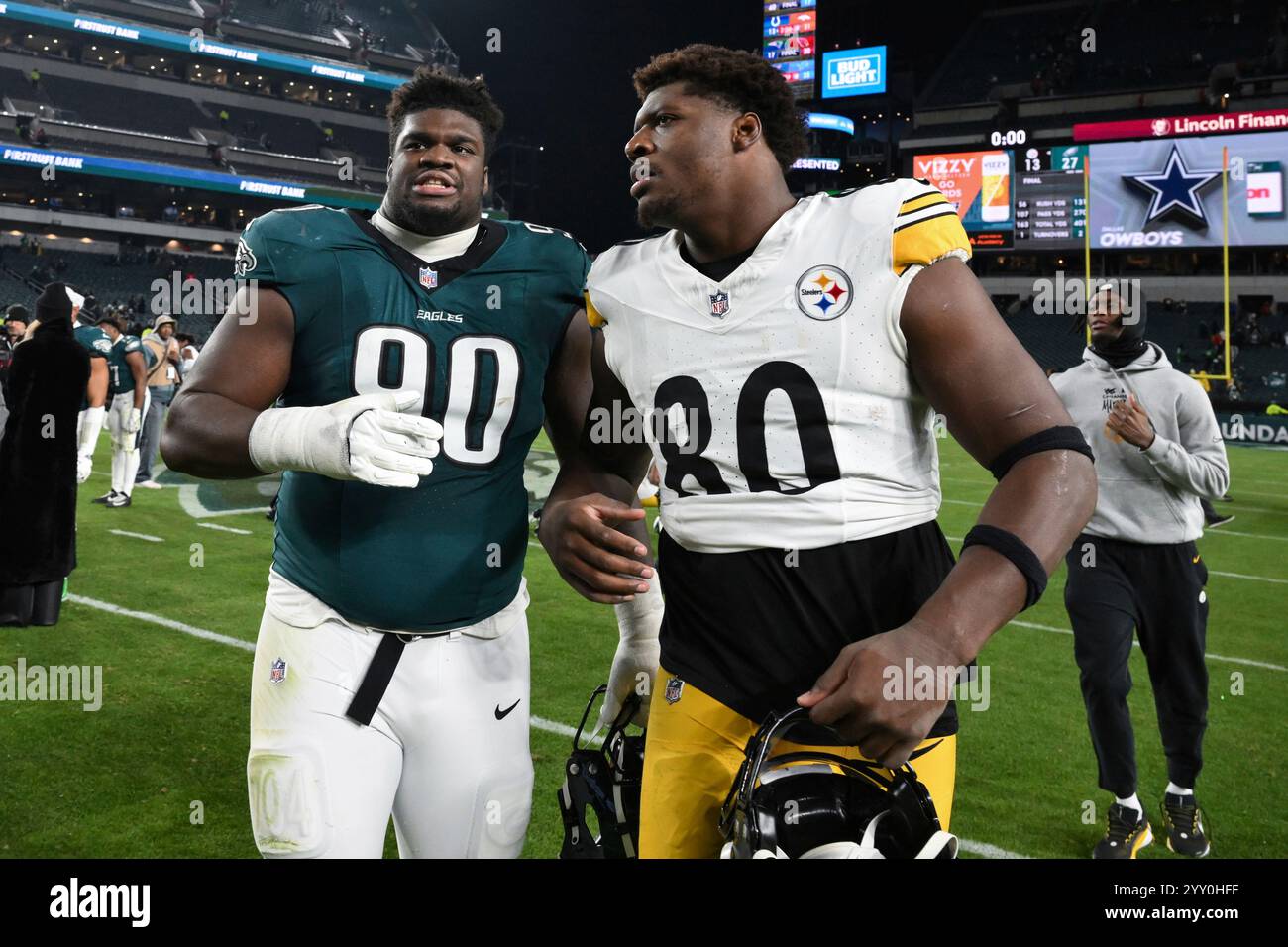 Philadelphia Eagles defensive tackle Jordan Davis talks with Pittsburgh ...