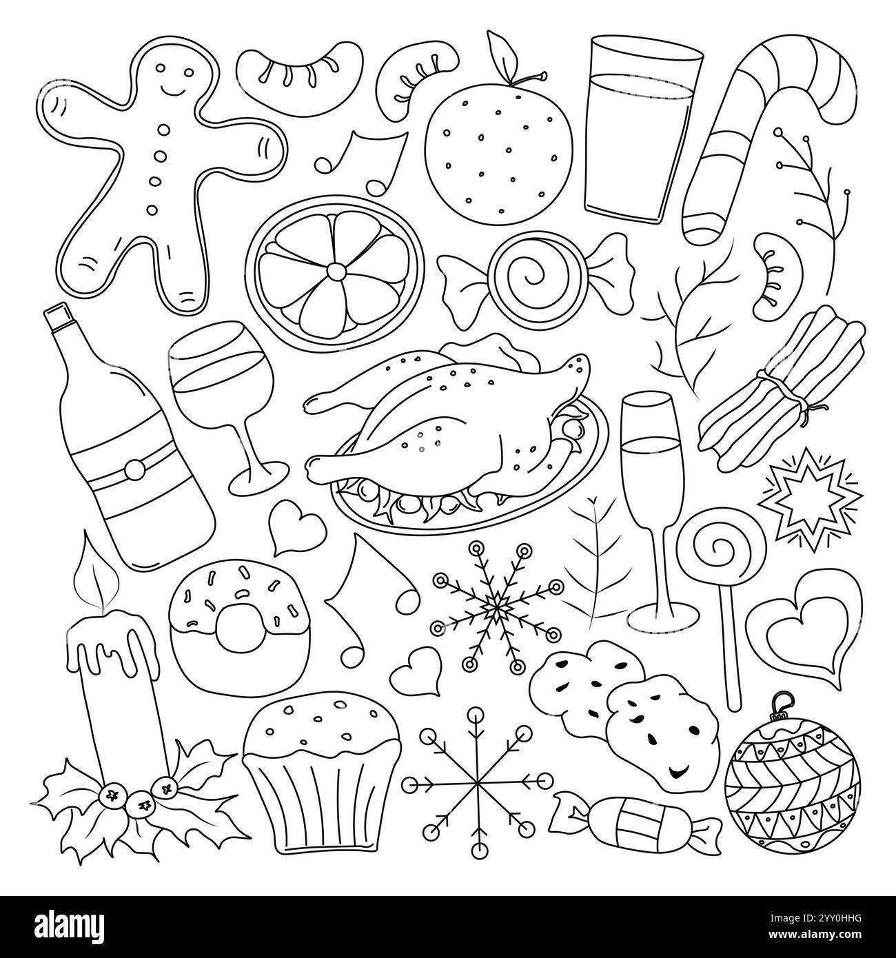 Christmas garland decoration gift Black and White Stock Photos & Images ...