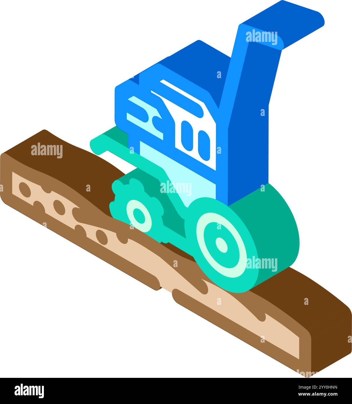 soil tilling garden maintenance isometric icon vector illustration ...