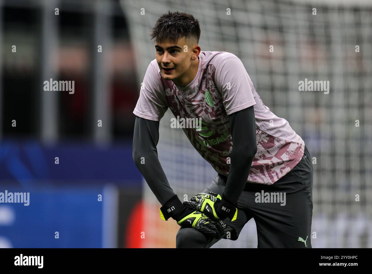 Milan, Italy, 11st Dec. Lorenzo Torriani before the match between Milan ...