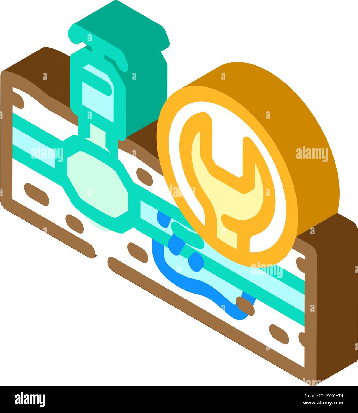 sprinkler system repair garden maintenance isometric icon vector ...