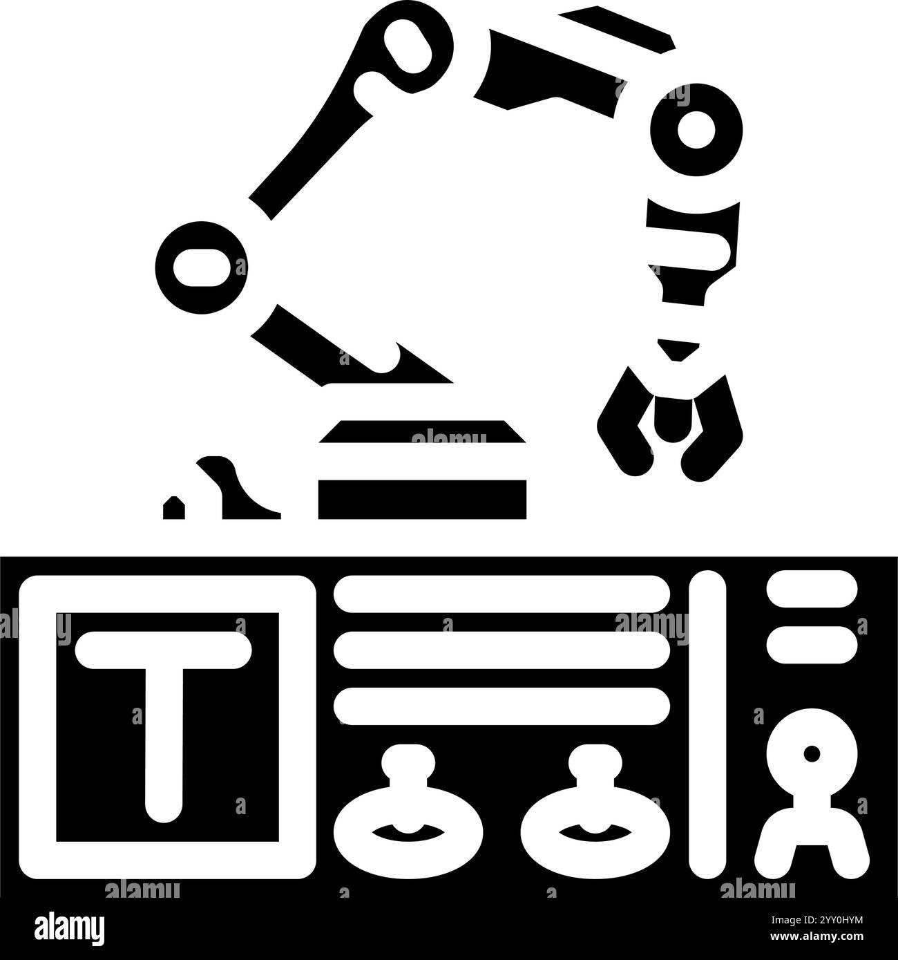advanced robotics control panel glyph icon vector illustration Stock ...
