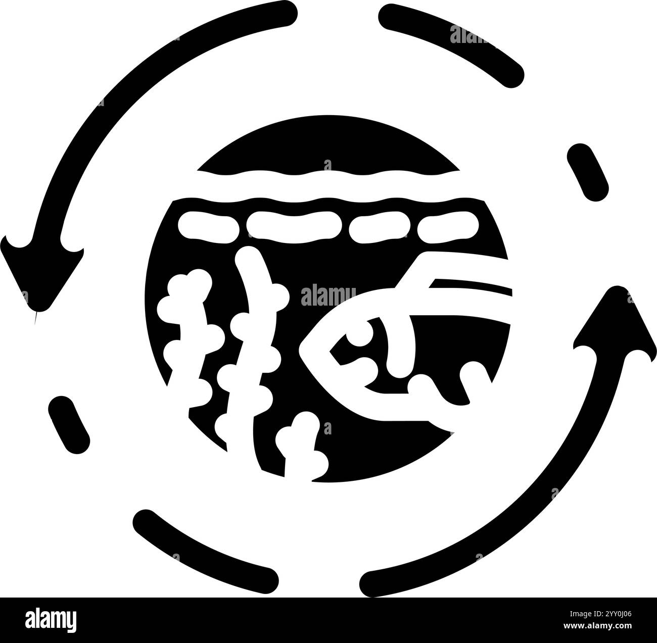 marine ecosystem world ocean glyph icon vector illustration Stock ...