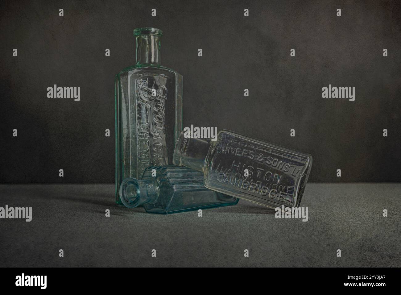 Antique Glass bottles, still life Stock Photo - Alamy