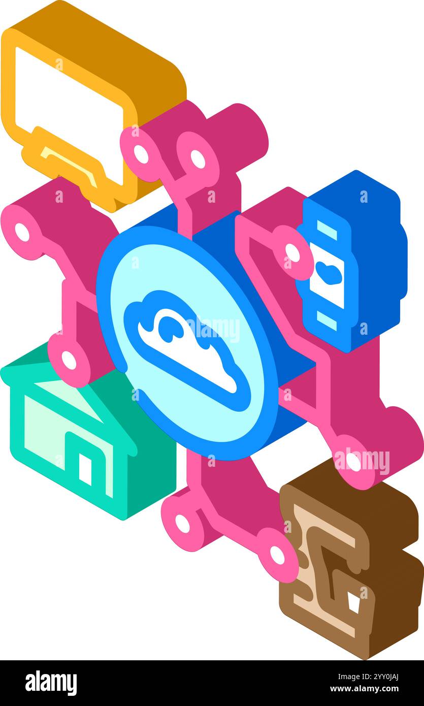 internet of things iot industry 5 isometric icon vector illustration Stock Vector Image & Art ...