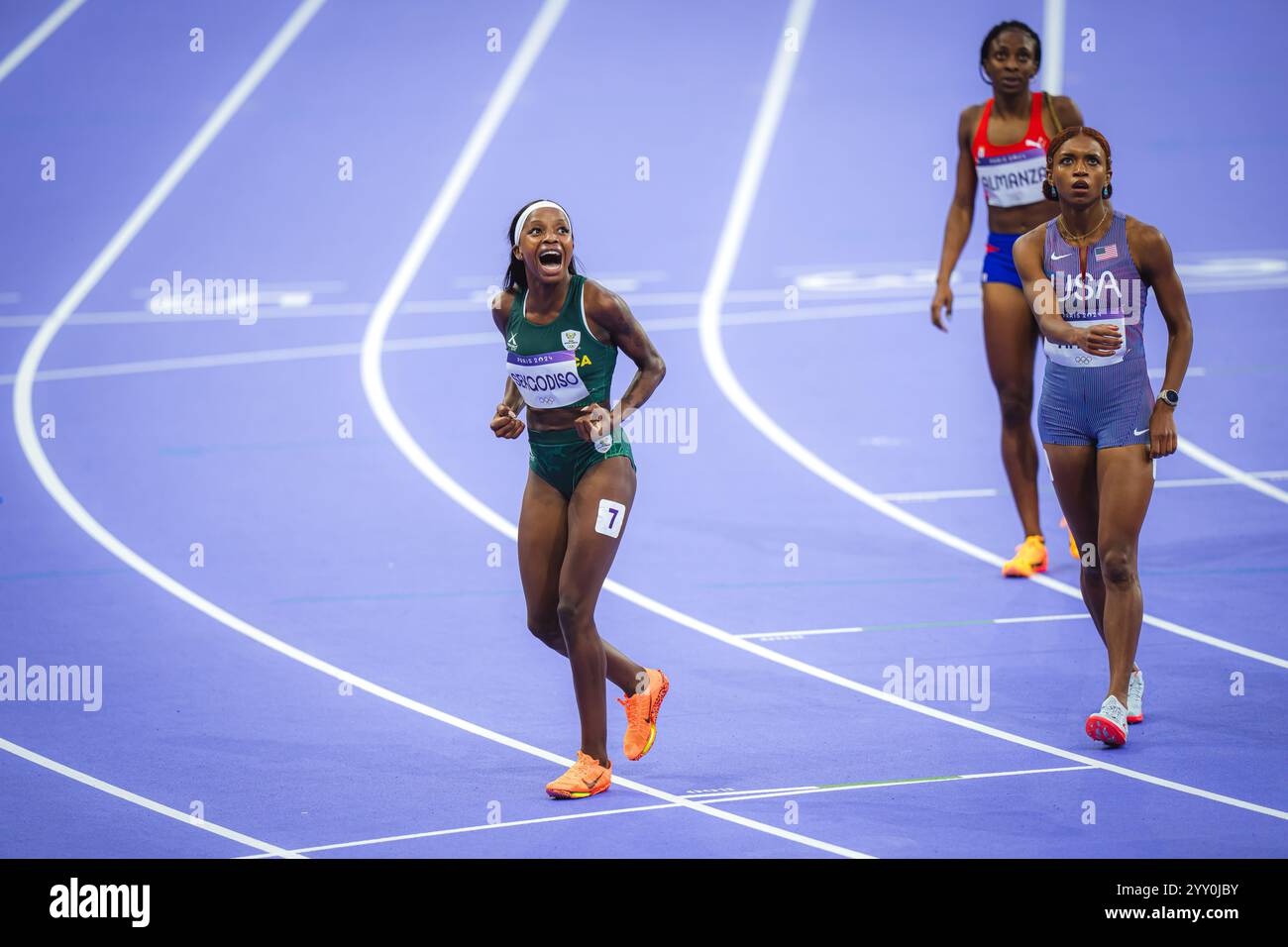 Prudence Sekgodiso participating in the 800 meters at the Paris 2024 ...