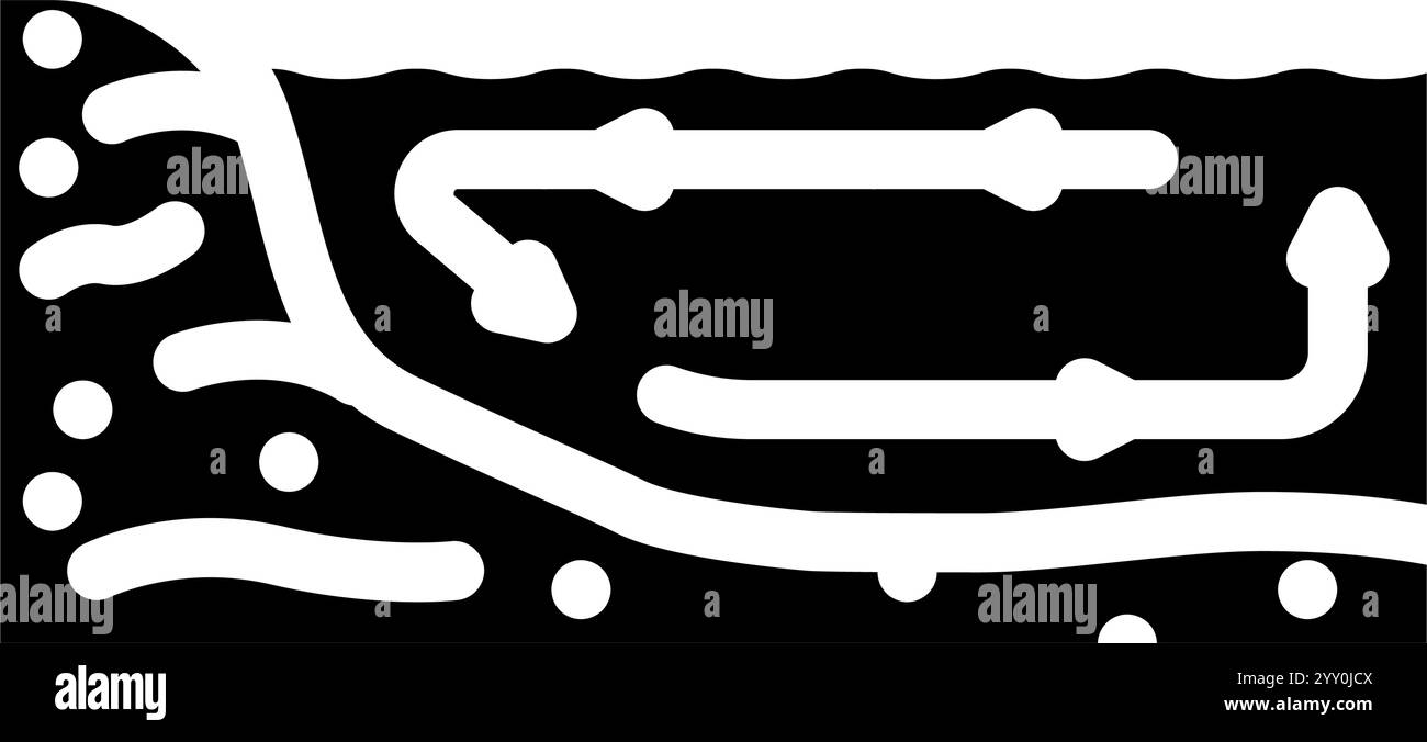 ocean current diagra world ocean glyph icon vector illustration Stock ...