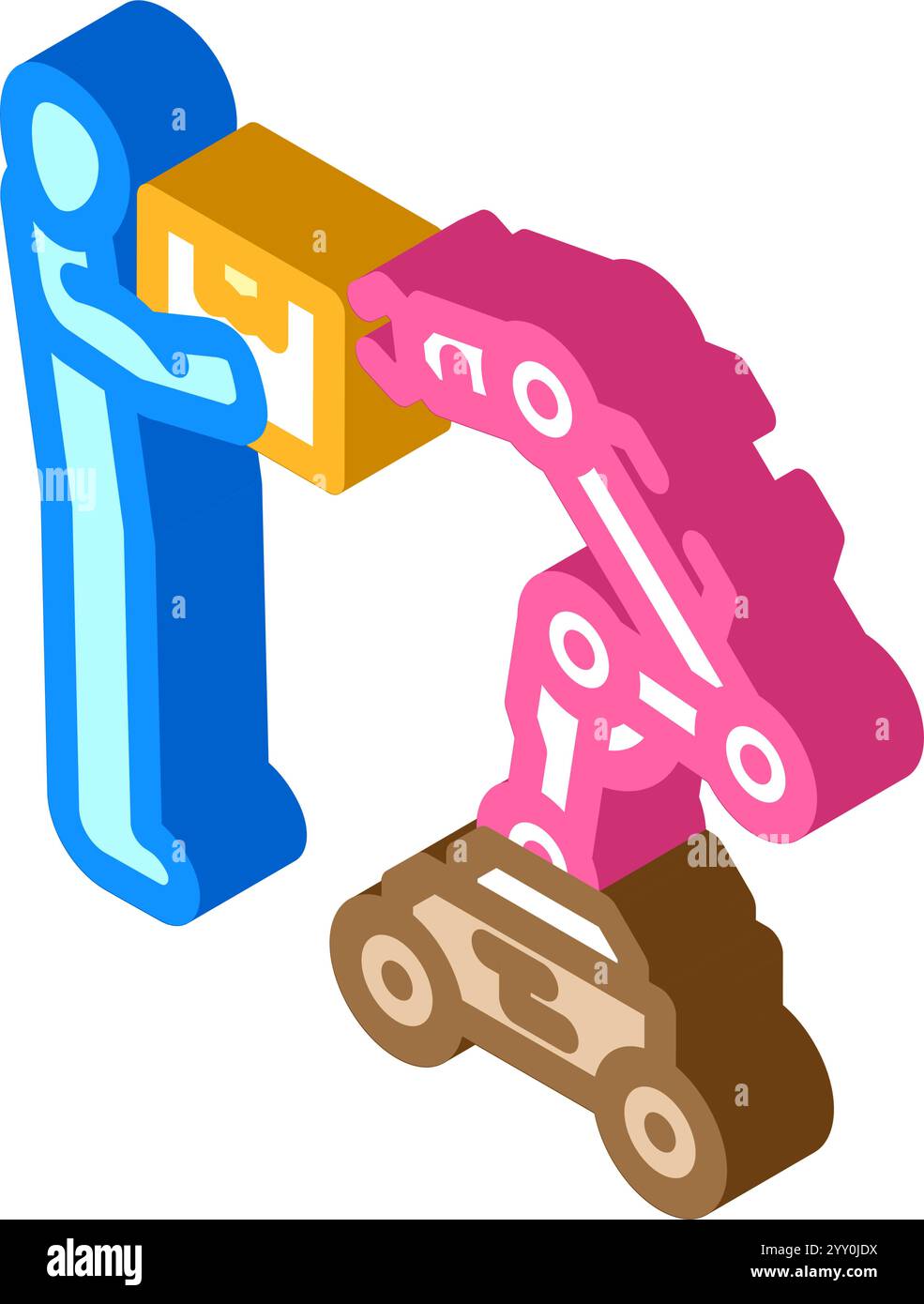 Cobots Collaborative Robots Industry 5 Isometric Icon Vector Illustration Stock Vector Image