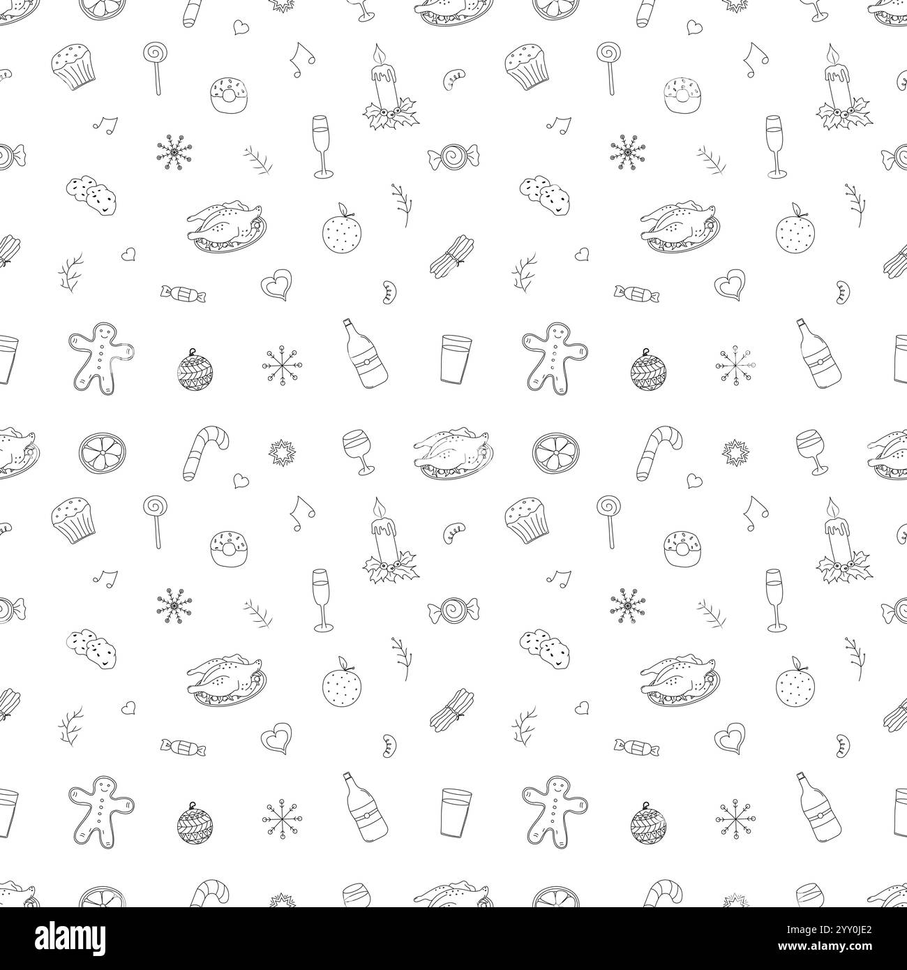Snowflake seamless pattern snowflakes Black and White Stock Photos ...
