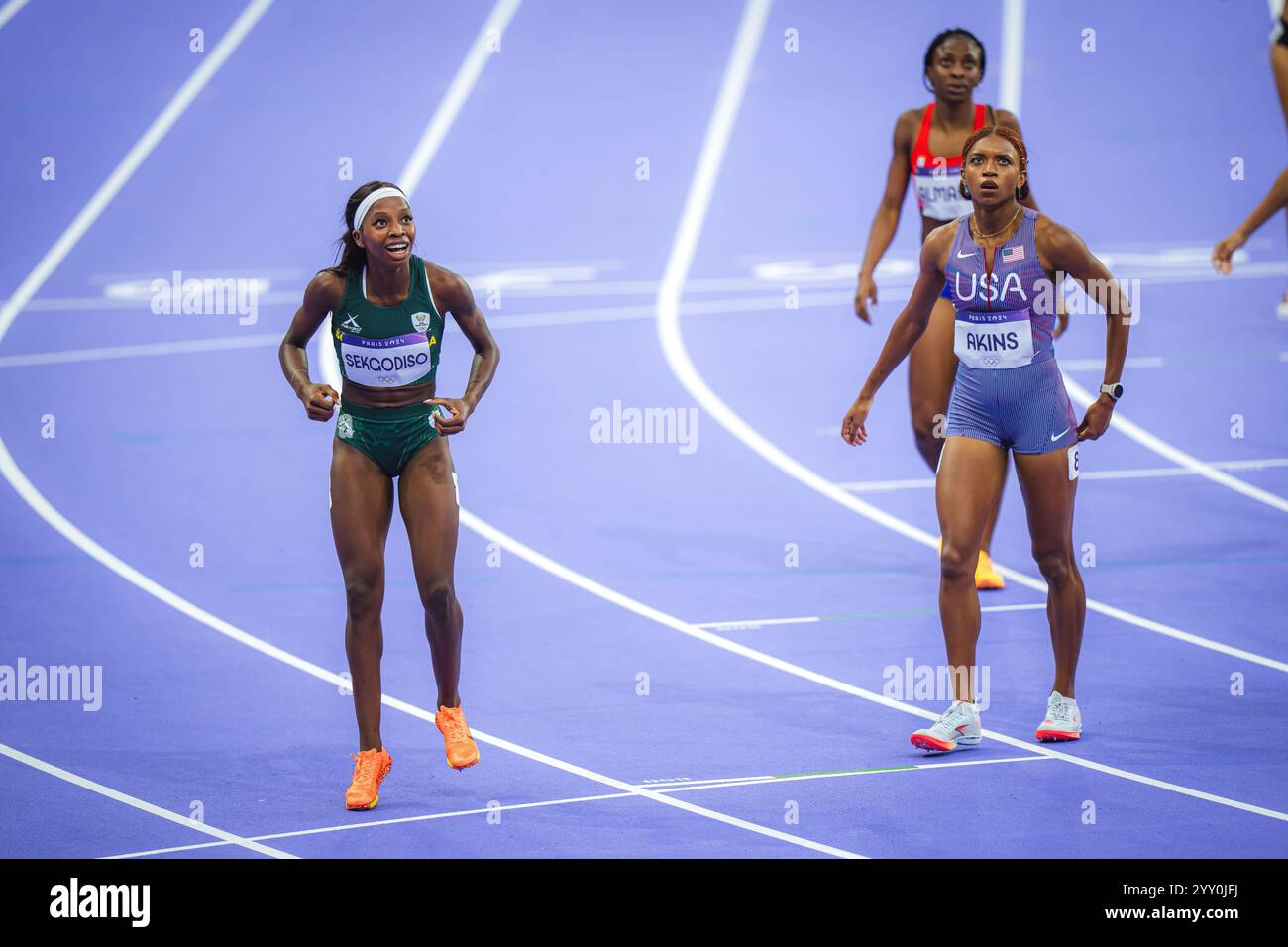Prudence Sekgodiso participating in the 800 meters at the Paris 2024 ...