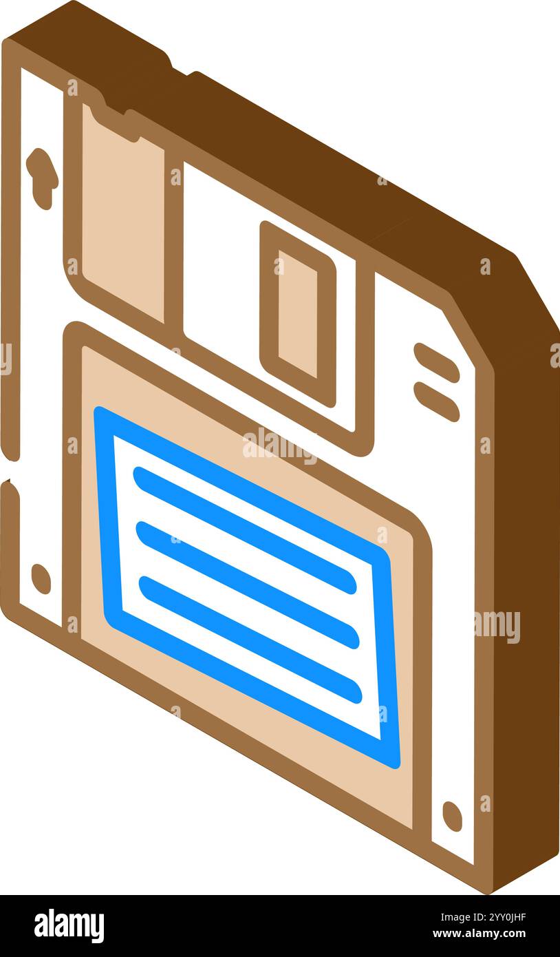 digital data storage floppy disk isometric icon vector illustration ...