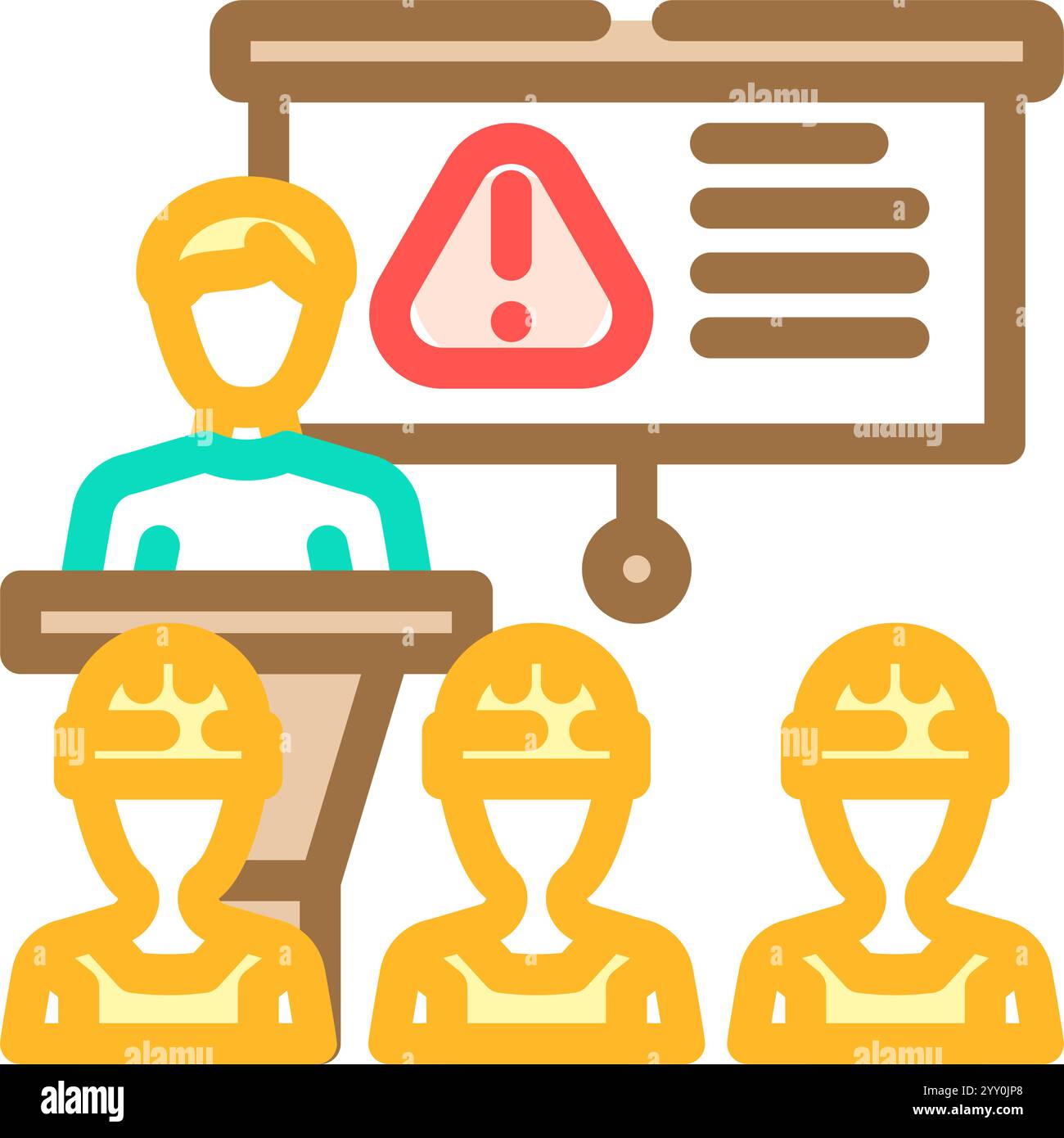 safety meeting injury prevention color icon vector illustration Stock ...