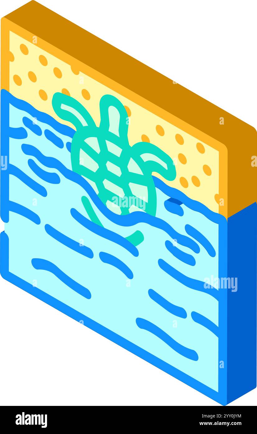 sea turtle world ocean isometric icon vector illustration Stock Vector ...