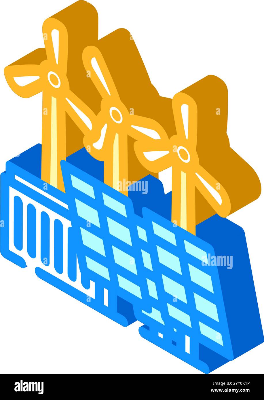 green energy integration industry 5 isometric icon vector illustration ...