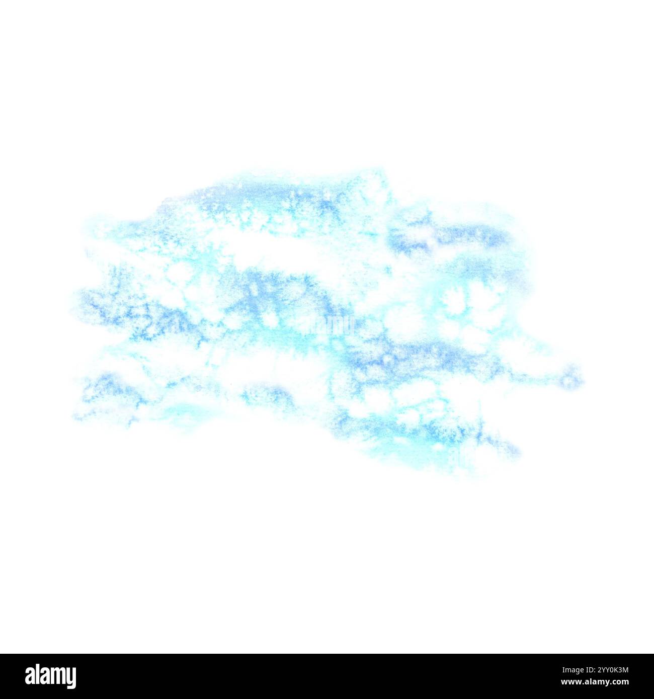 Blue watercolor stain. Hand drawn illustration of sea blots.Abstract ...