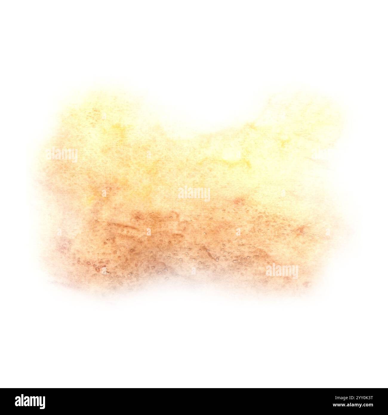 Watercolor stain of sand texture. Hand drawn illustration of yellow ...