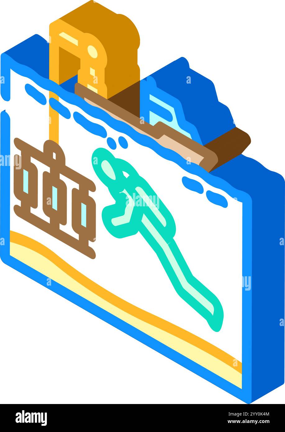 oceanographer with equipment world ocean isometric icon vector ...
