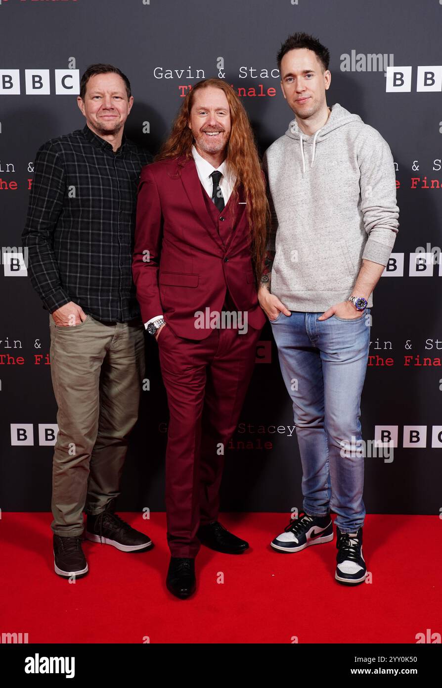 (left to right) Dominic Gaskell, Jason Gregg and Daniel Jeffrey attend ...