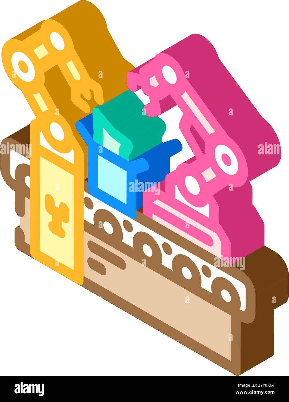 automated factory industry 3 isometric icon vector illustration Stock ...