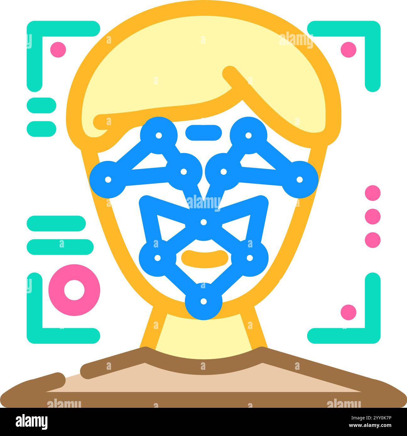 face tracking augmented reality color icon vector illustration Stock ...