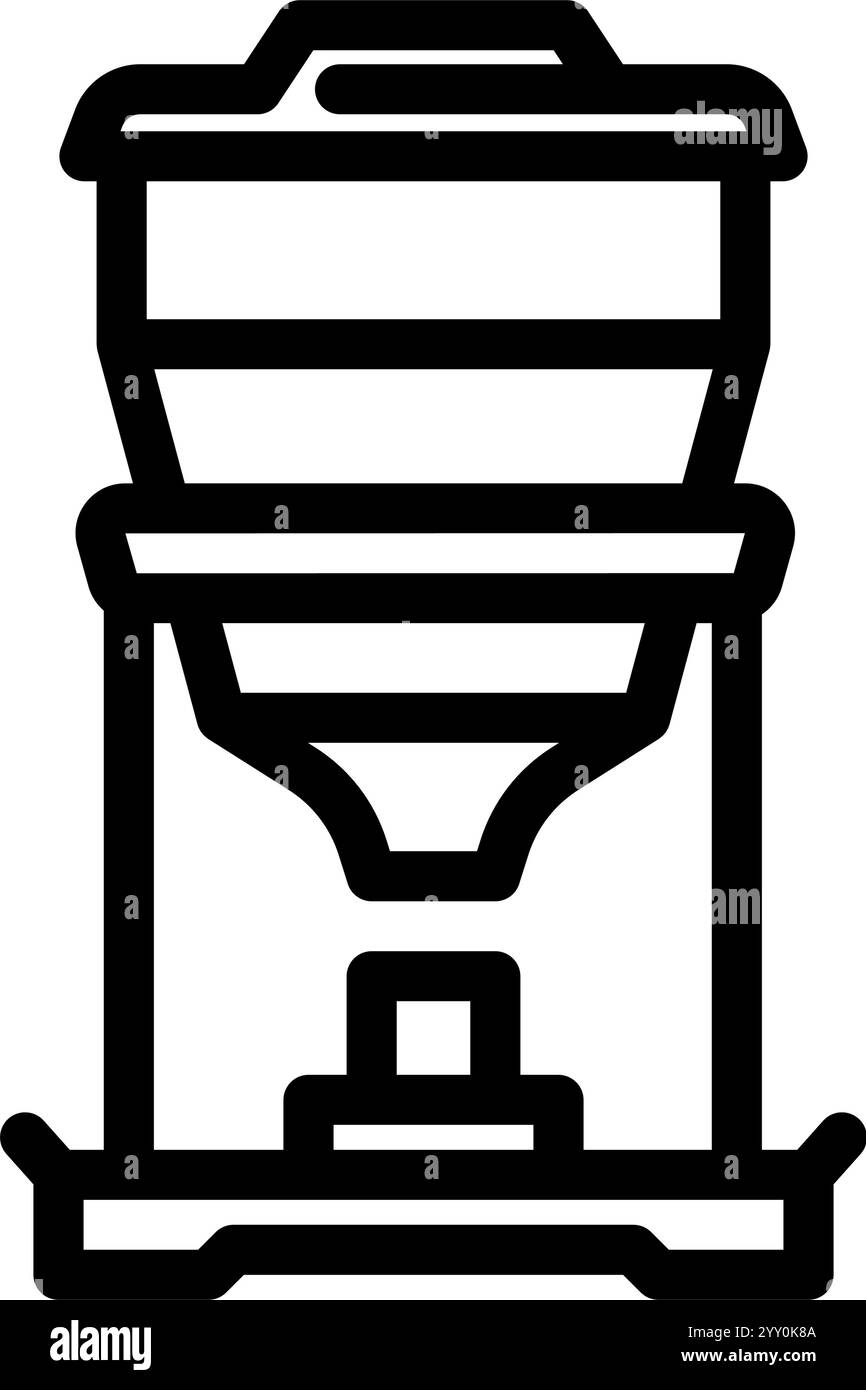 automated feeder agri tech line icon vector illustration Stock Vector ...