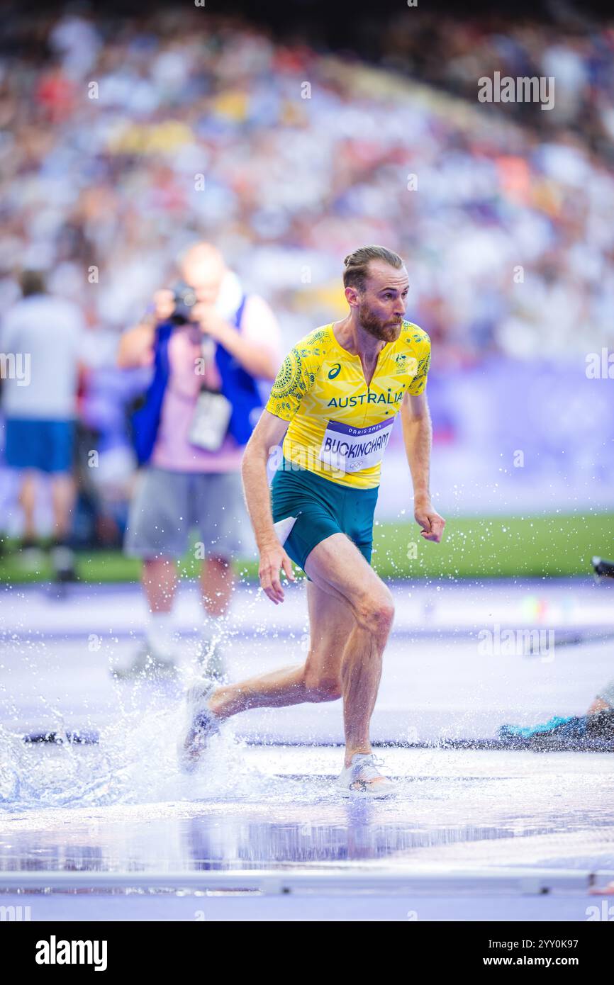 Ben Buckingham participating in the 3000 metres steeplechase at the ...