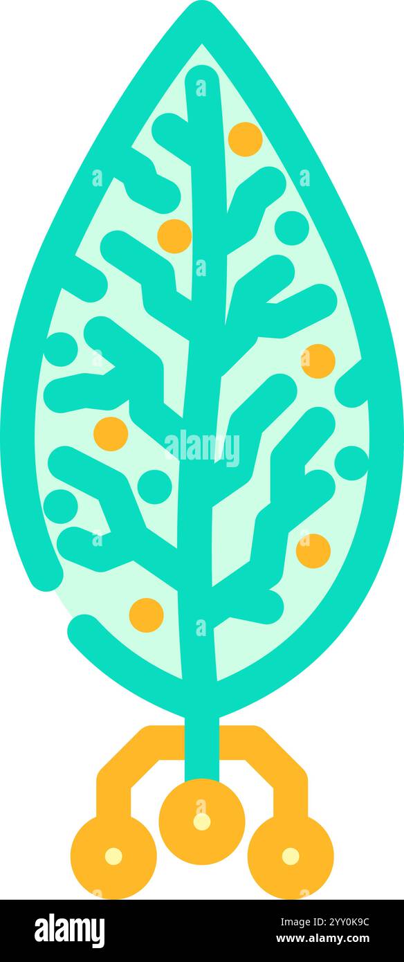 biotech leaf agri tech color icon vector illustration Stock Vector ...