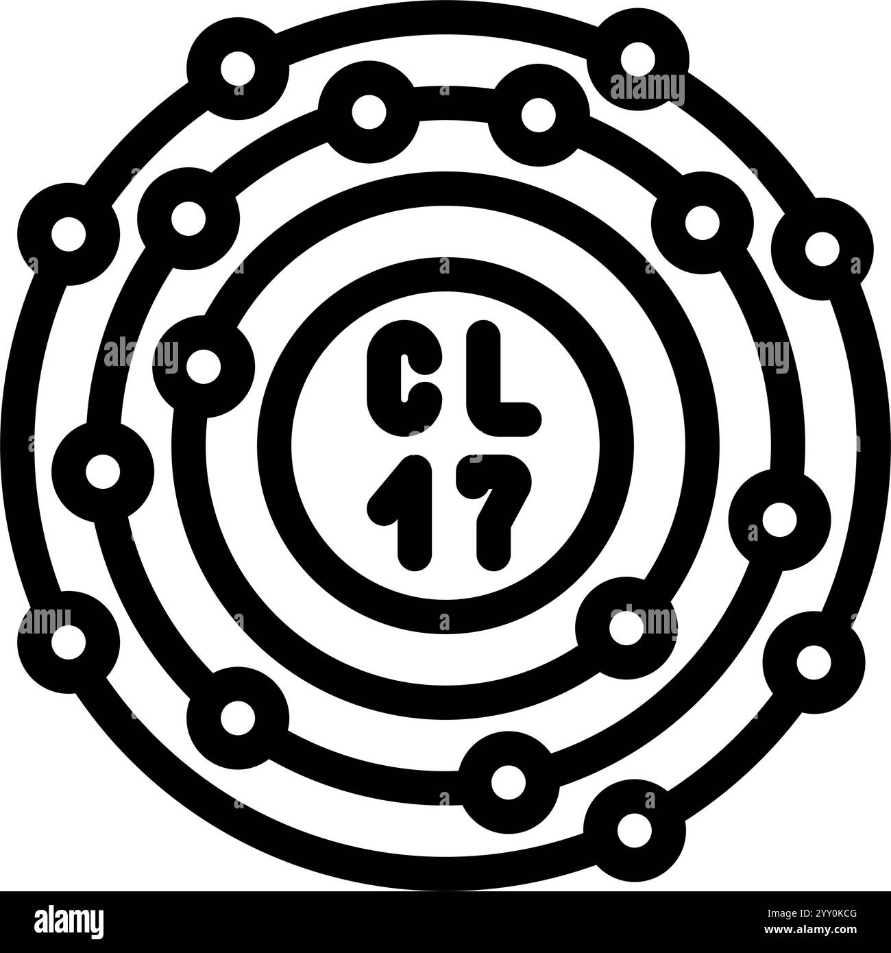 chlorine atom bleach line icon vector illustration Stock Vector Image ...