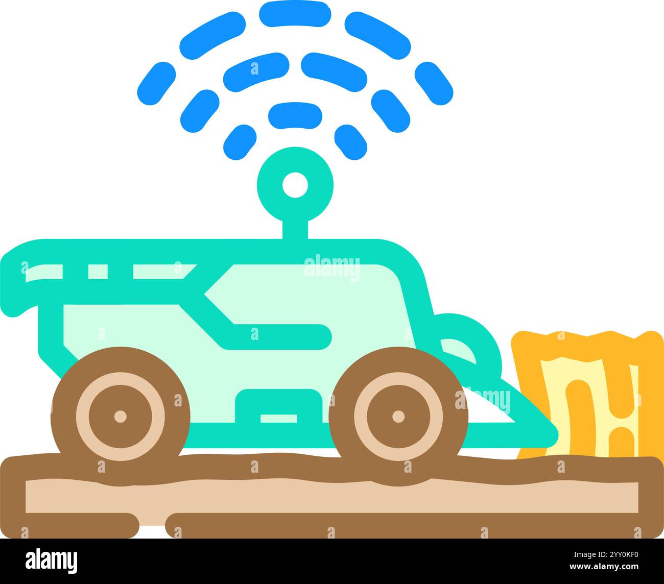 harvesting machine agri tech color icon vector illustration Stock ...
