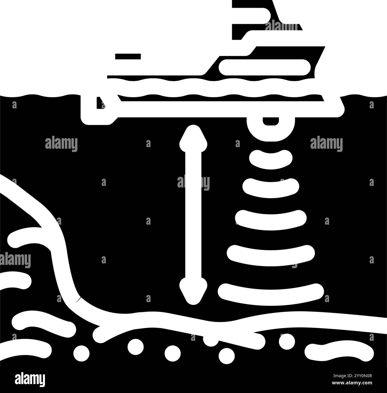 Ocean waves vector illustrations Black and White Stock Photos & Images ...