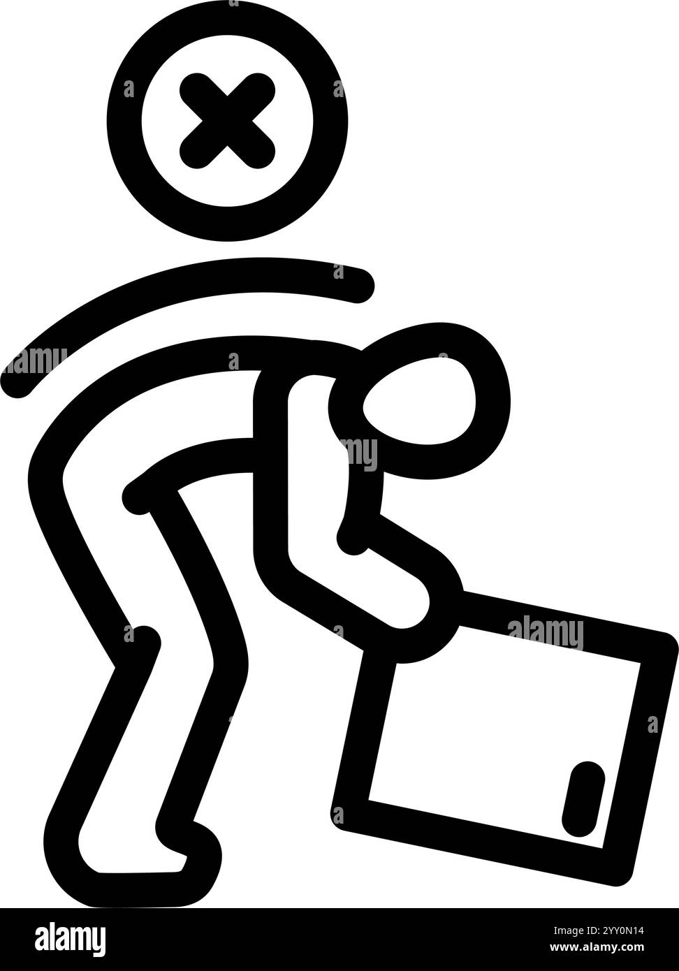 safe lifting technique injury prevention line icon vector illustration ...