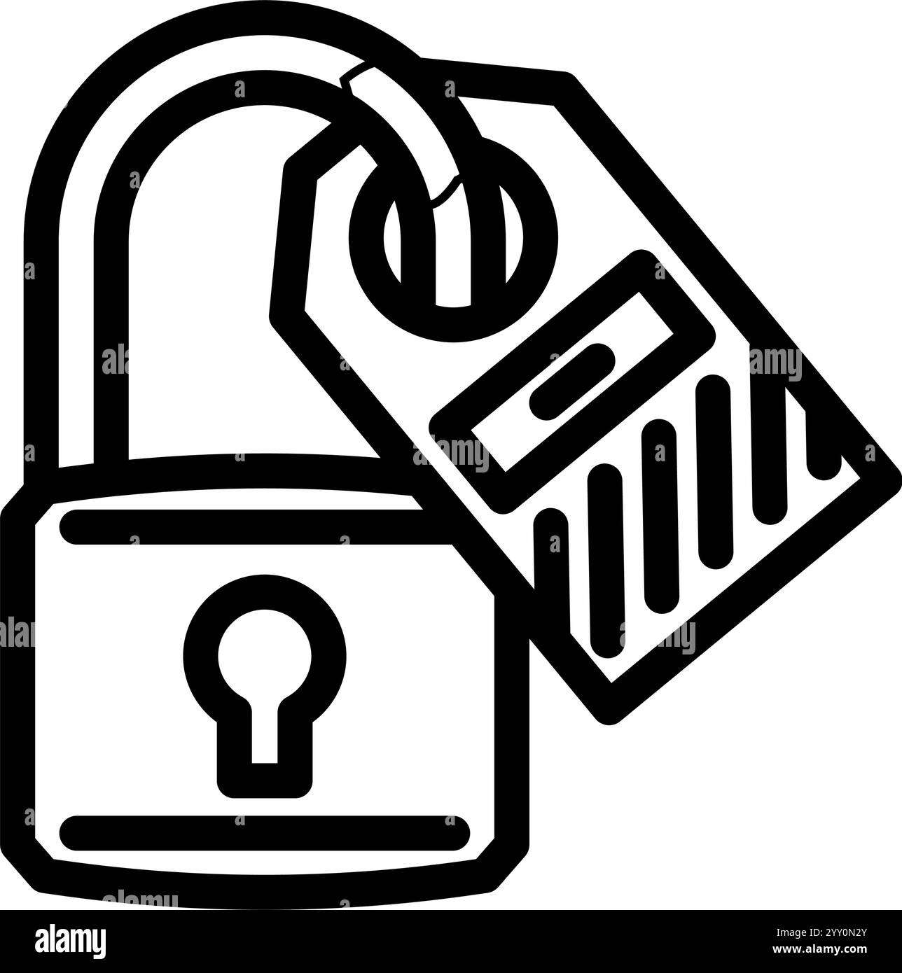 lockout tagout injury prevention line icon vector illustration Stock ...