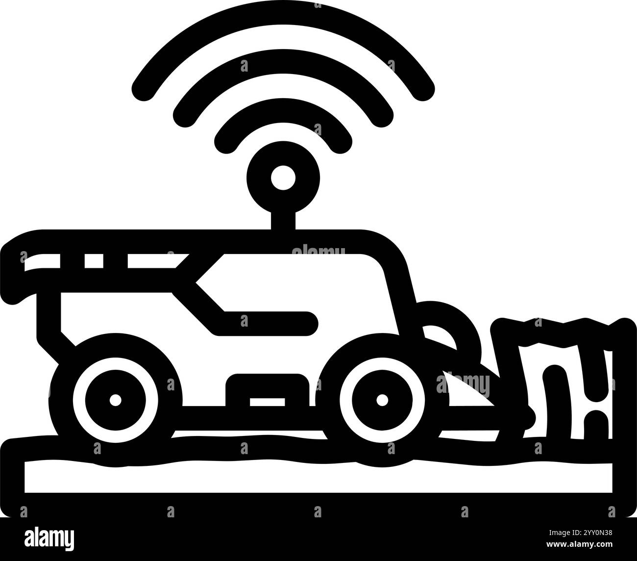 harvesting machine agri tech line icon vector illustration Stock Vector ...