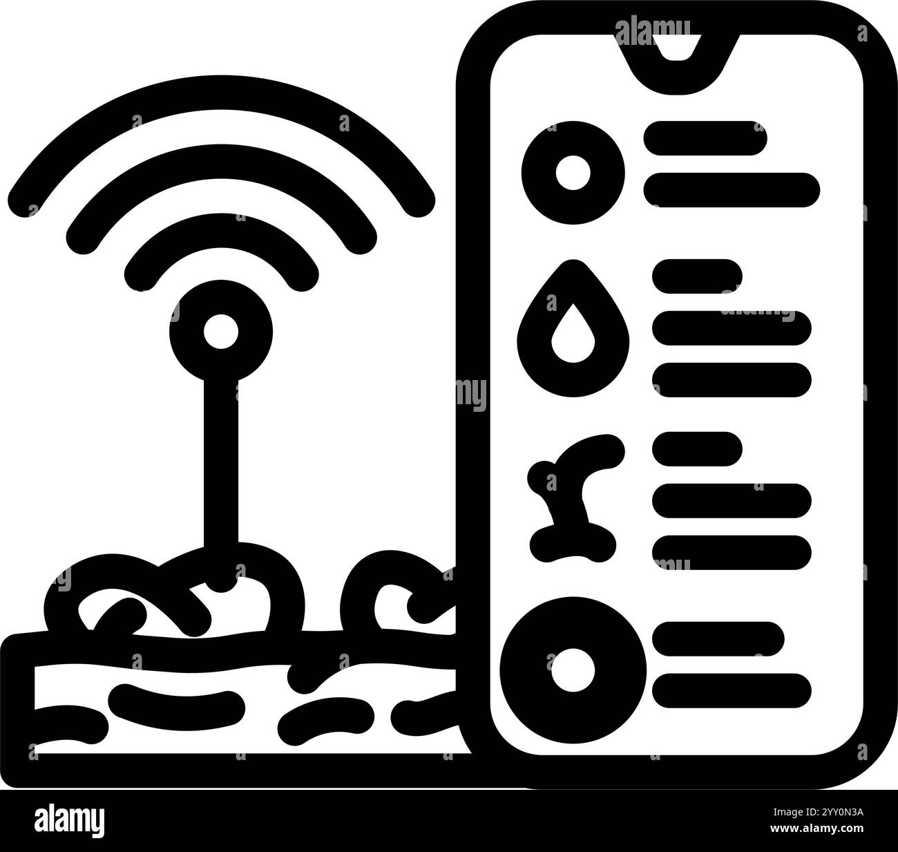 iot connected farm agri tech line icon vector illustration Stock Vector ...