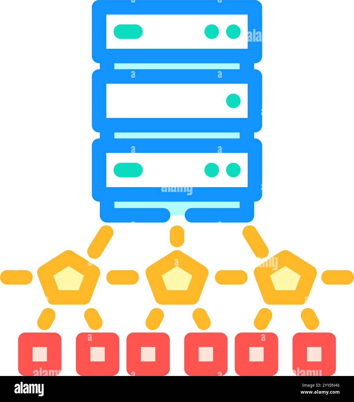 edge computing node data center color icon vector illustration Stock ...