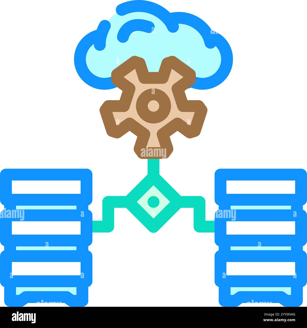 container orchestration data center color icon vector illustration ...