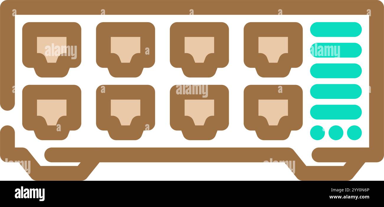 network switch data center color icon vector illustration Stock Vector ...