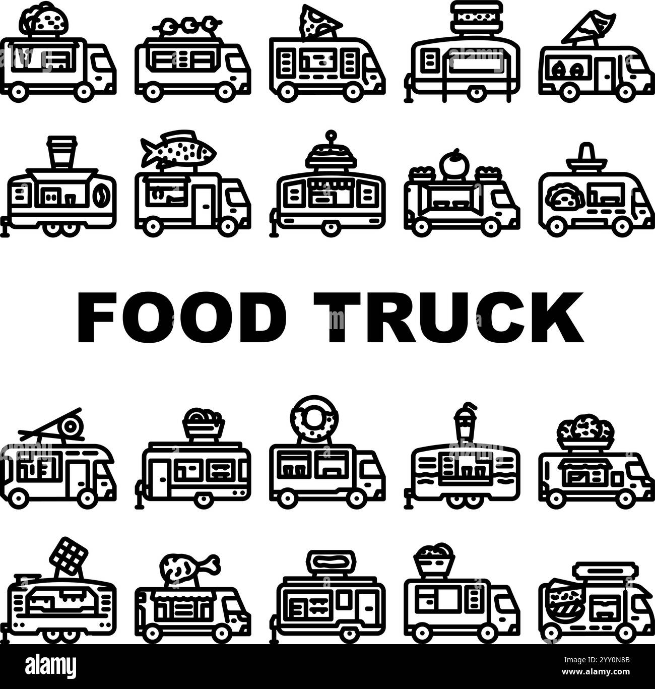 Food truck bbq Black and White Stock Photos & Images - Alamy