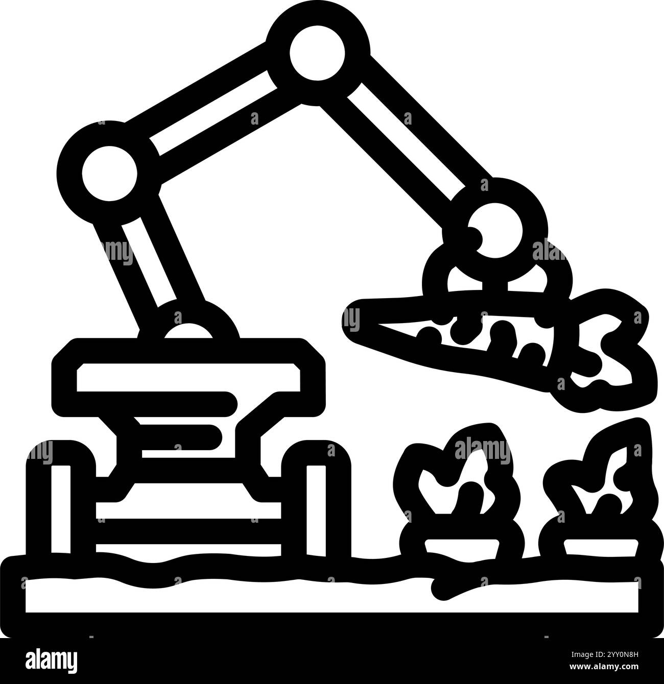 farm robot agri tech line icon vector illustration Stock Vector Image ...