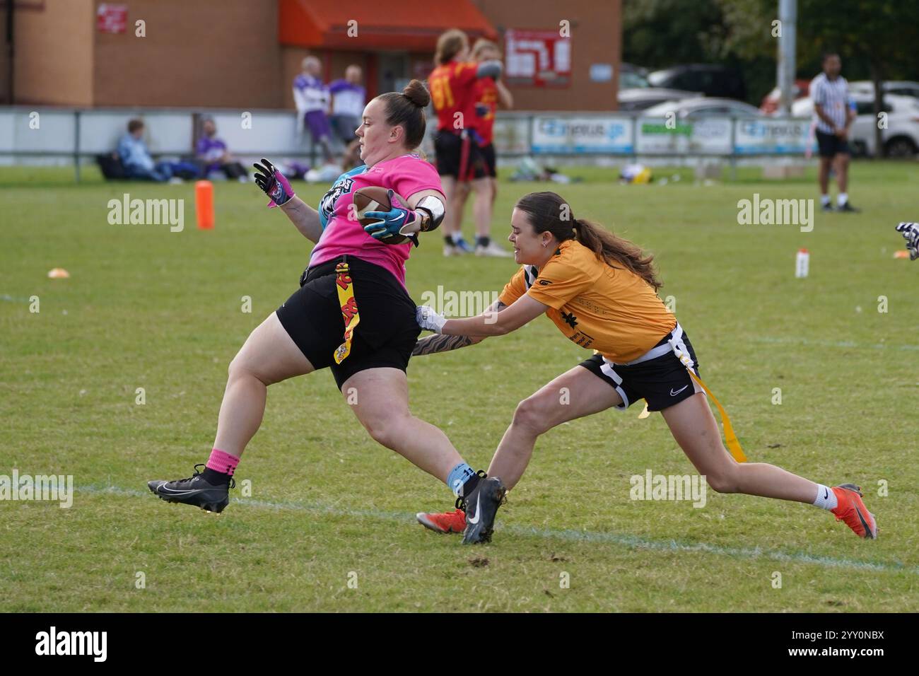 Female flag football players hi-res stock photography and images - Alamy