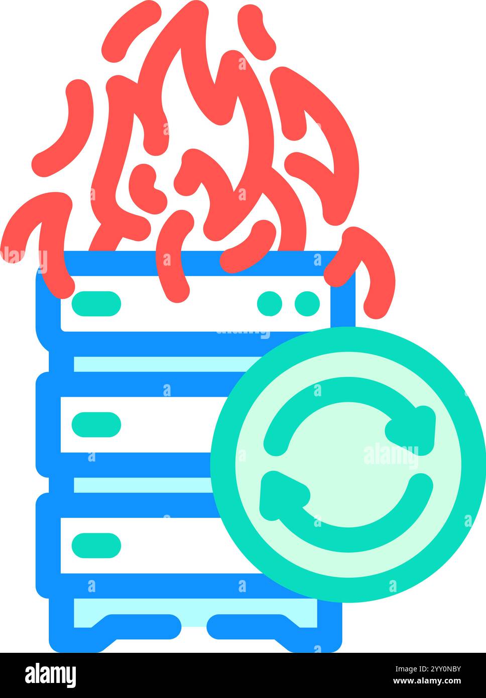 disaster recovery data center color icon vector illustration Stock ...